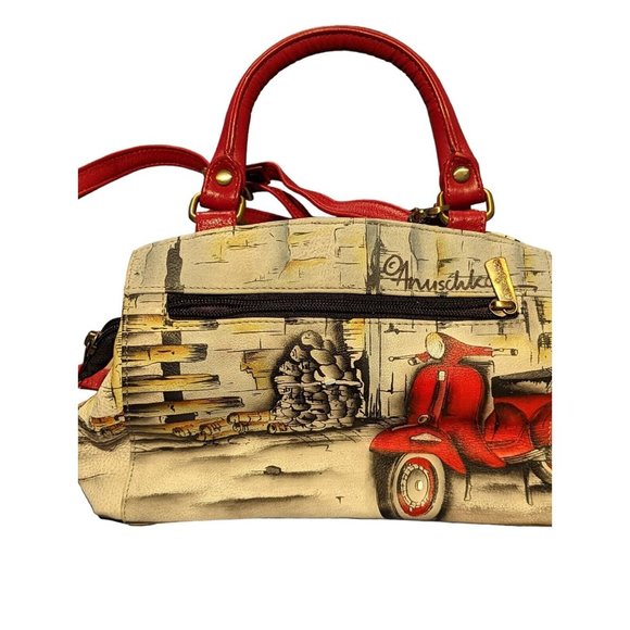 Anuschka | Bags | Anuschka Handpainted Leather Satchel With Stud ...